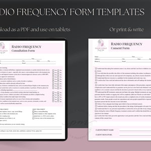 Radio Frequency Form Template, Editable Radio Frequency Client Intake ...