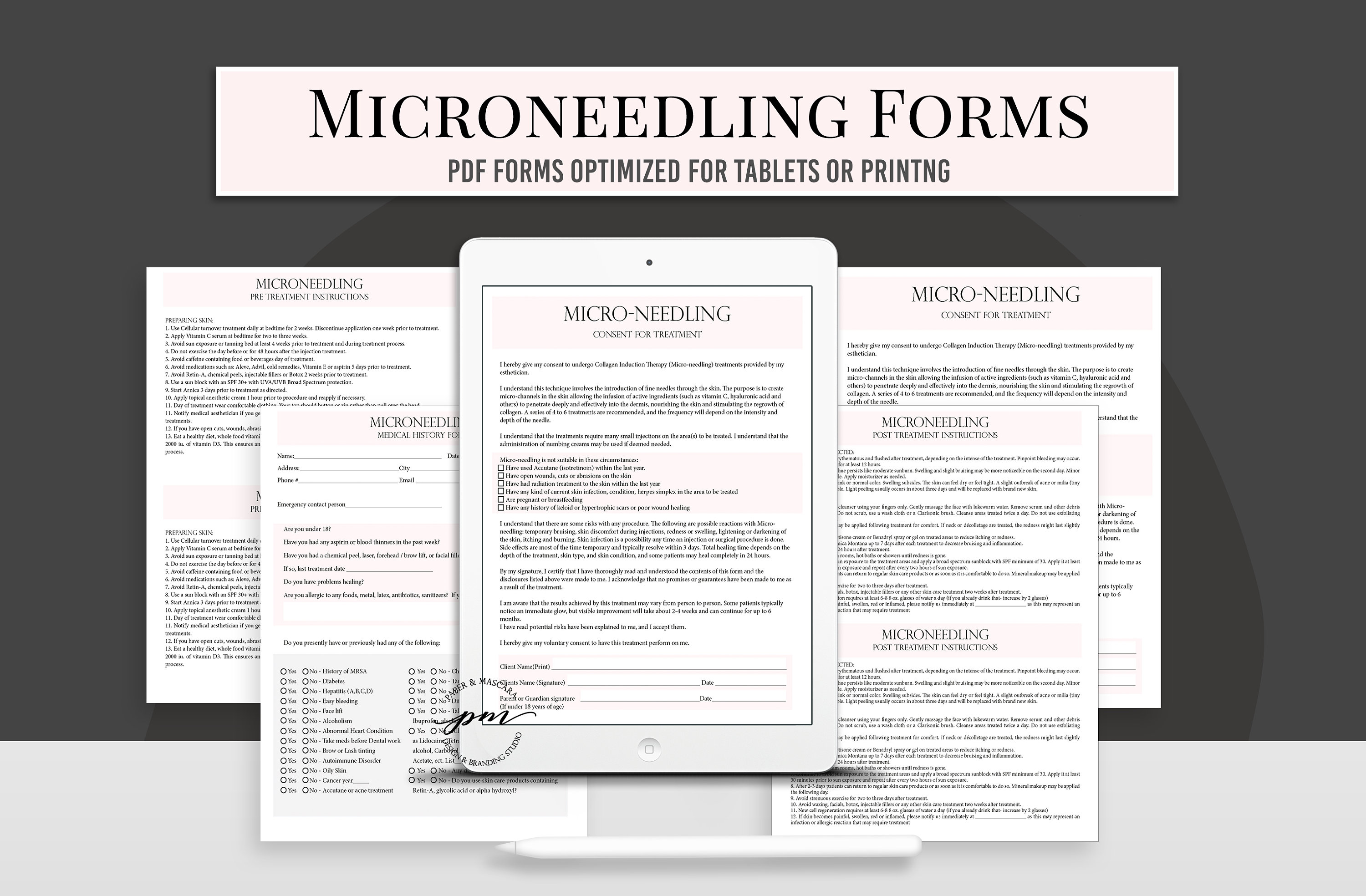 Microneedling Consent Forms, Clickable Microneedling Consultation Form ...