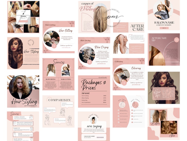 Hair Stylist Instagram Post Templates Editable Hair Stylist - Etsy