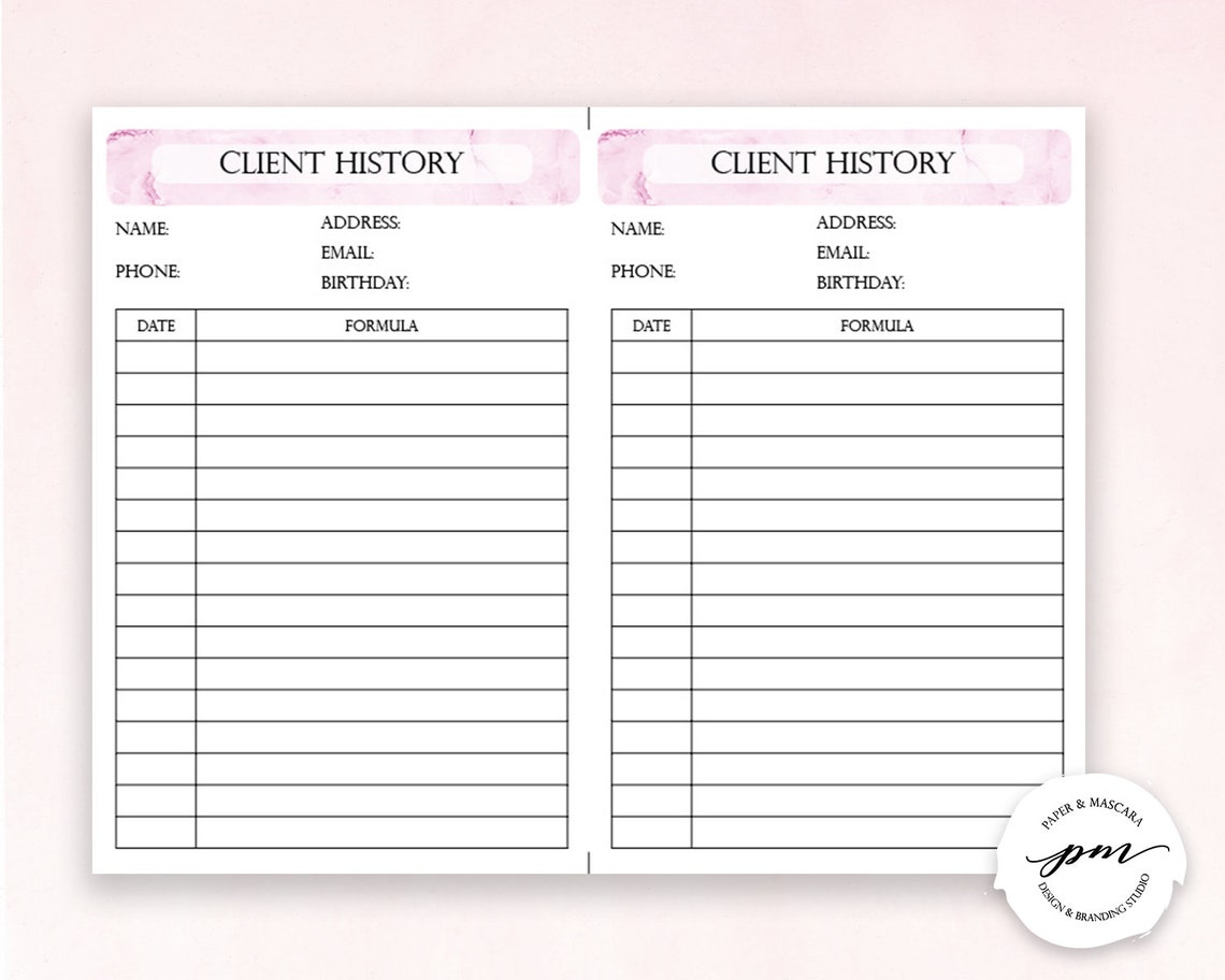 Hair Stylist Client History Cards: Salon Forms (PDF) - Etsy