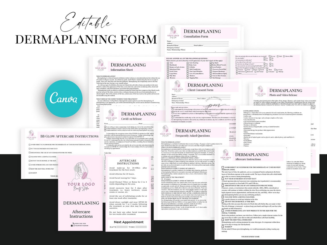 Editable Dermaplaning Form Template Dermaplaning Consent and - Etsy