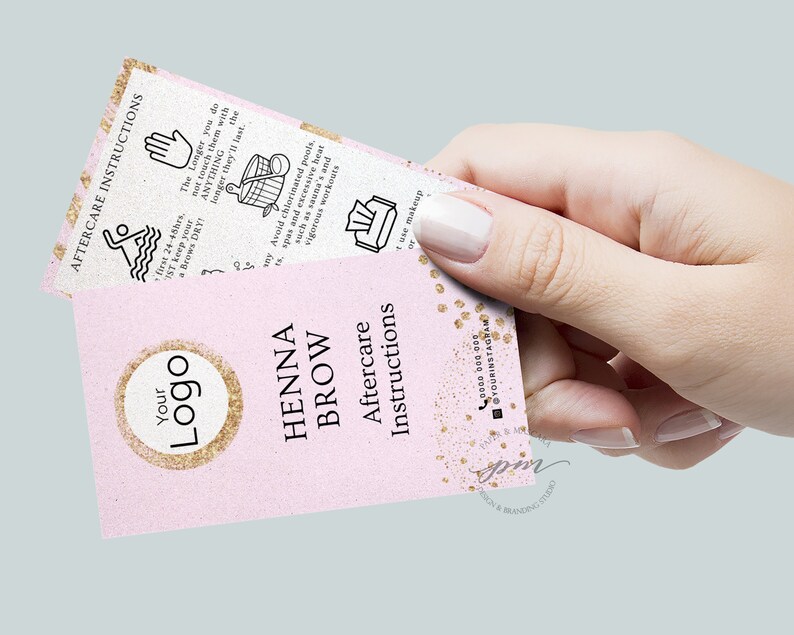 Editable Henna Brow Aftercare Card, Henna Brow Aftercare Information ...