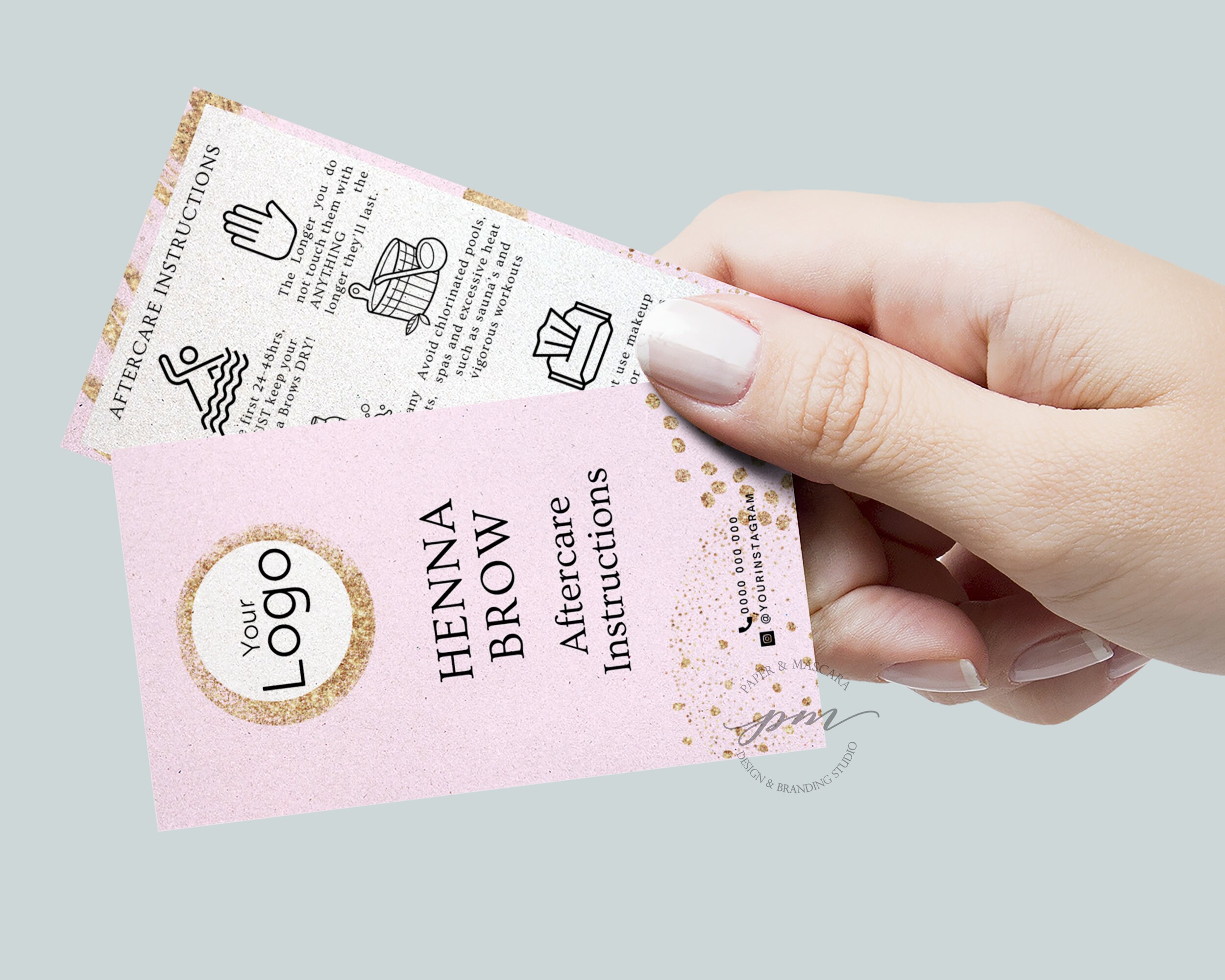 Editable Henna Brow Aftercare Card, Henna Brow Aftercare Information ...