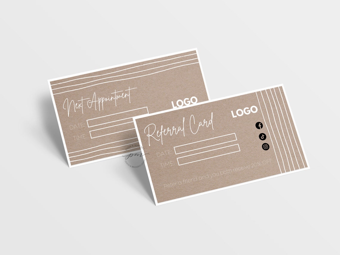 Editable Referral Card Template Editable Next Appointment - Etsy