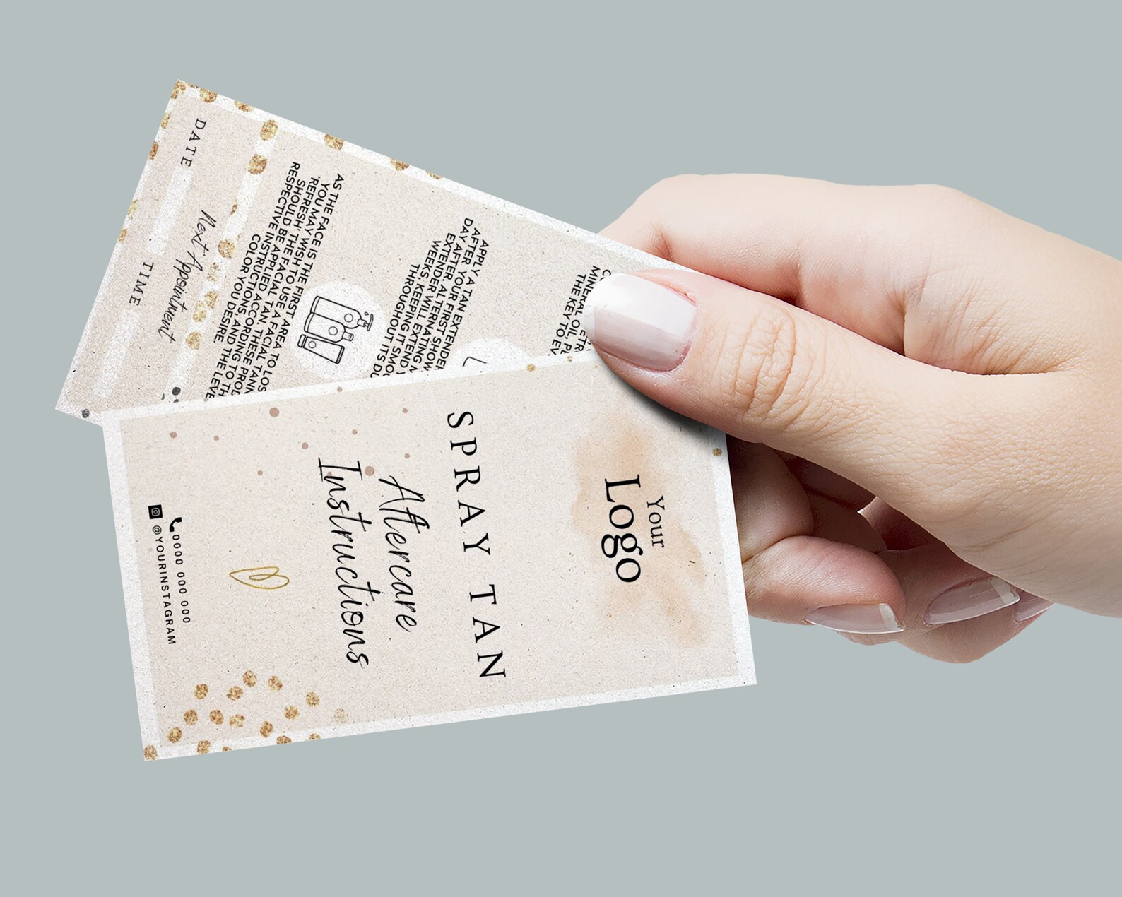 Editable Spray Tan Aftercare Card Spray Tan Loyalty Card - Etsy