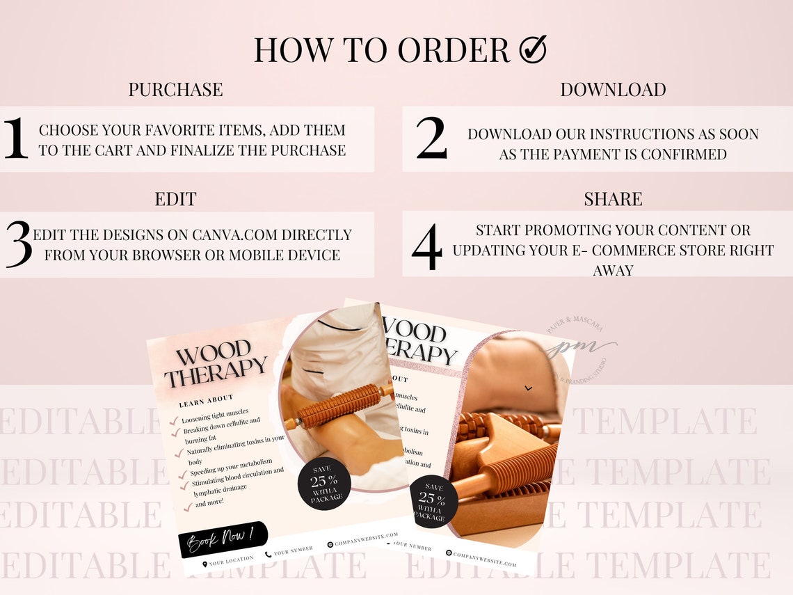 Wood Therapy Flyer Template | Maderotherapy Flyer Template | Body ...