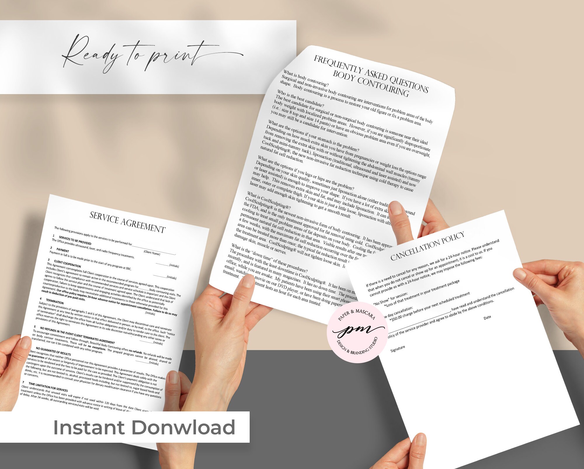 Body Contouring Client Form Template, Body Contouring Consent Form ...
