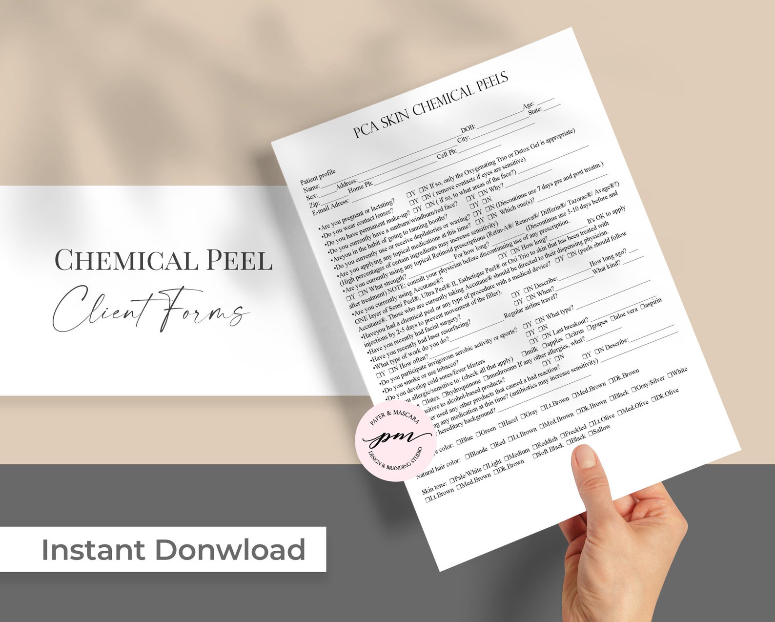 Editable Chemical Peel Form Template, Chemical Peel Facials Form ...