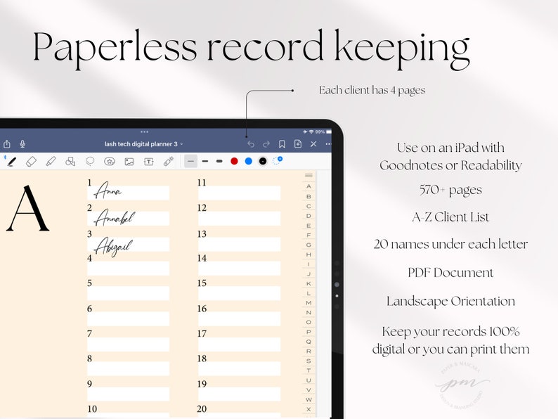 2023 DIGITAL NEUTRAL Nail Tech Client Record Book Nail Tech - Etsy