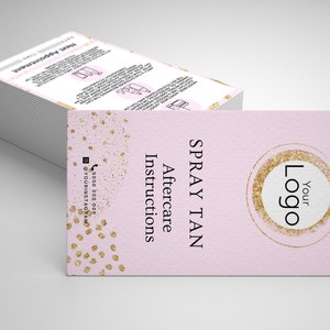 Editable Spray Tan Aftercare Card, Spray Tan Loyalty Card, Editable ...