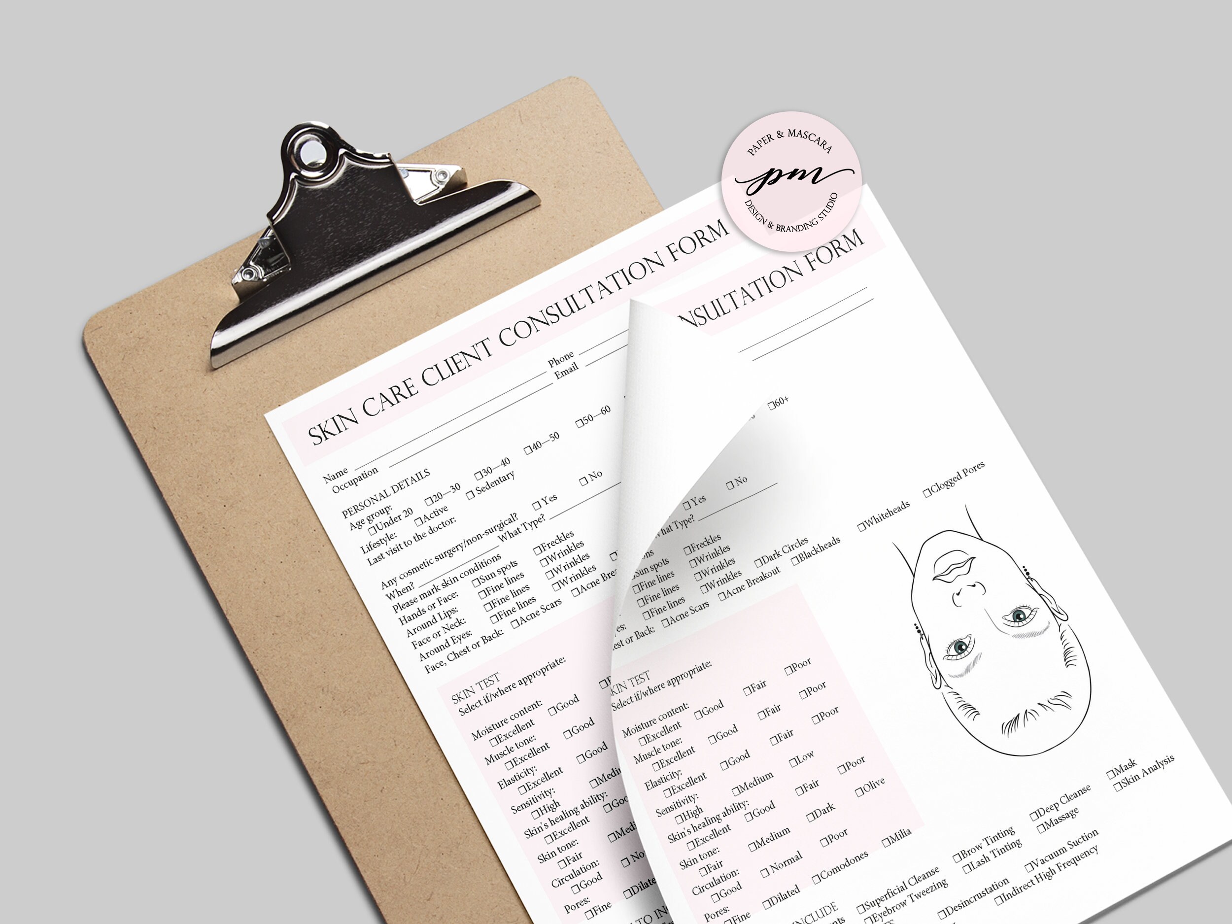 Skin Analysis Client Consultation Form Template Esthetician - Etsy