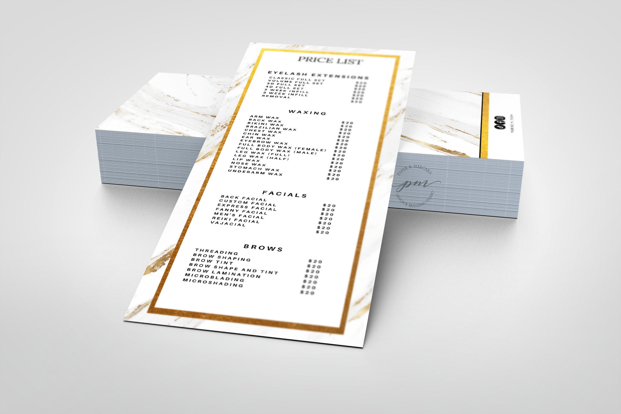 Editable Beauty Salon Price List Template, Editable Services Menu ...