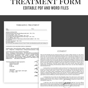 Eyebrow Threading Form Template, Threading Consent Form Template - Etsy