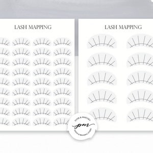 Lash Map Sheets Printable Lash Mapping Sheets Eyelash | Etsy