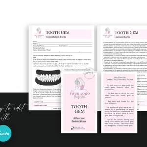 Editable Tooth Gem Consent Form Tooth Gem Waiver and Intake | Etsy