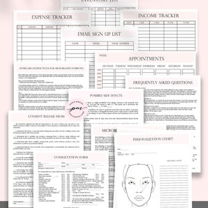 Microblading Permanent Makeup Form Templates, Customizable Microblading ...