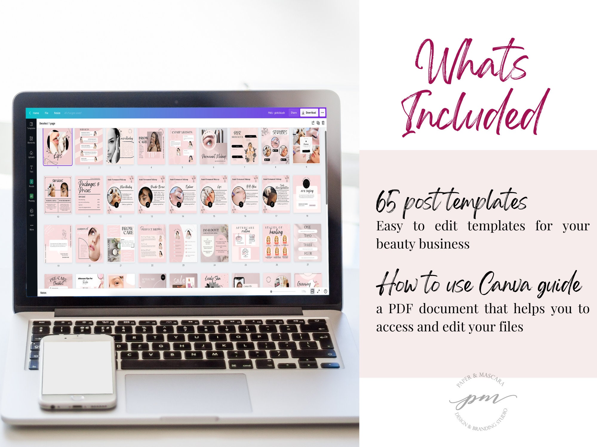 Permanent Makeup Instagram Post Templates, Editable PMU Social Media ...