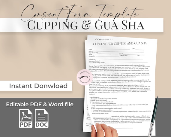Cupping and Gua Sha Consent Form Template Massage Therapy - Etsy