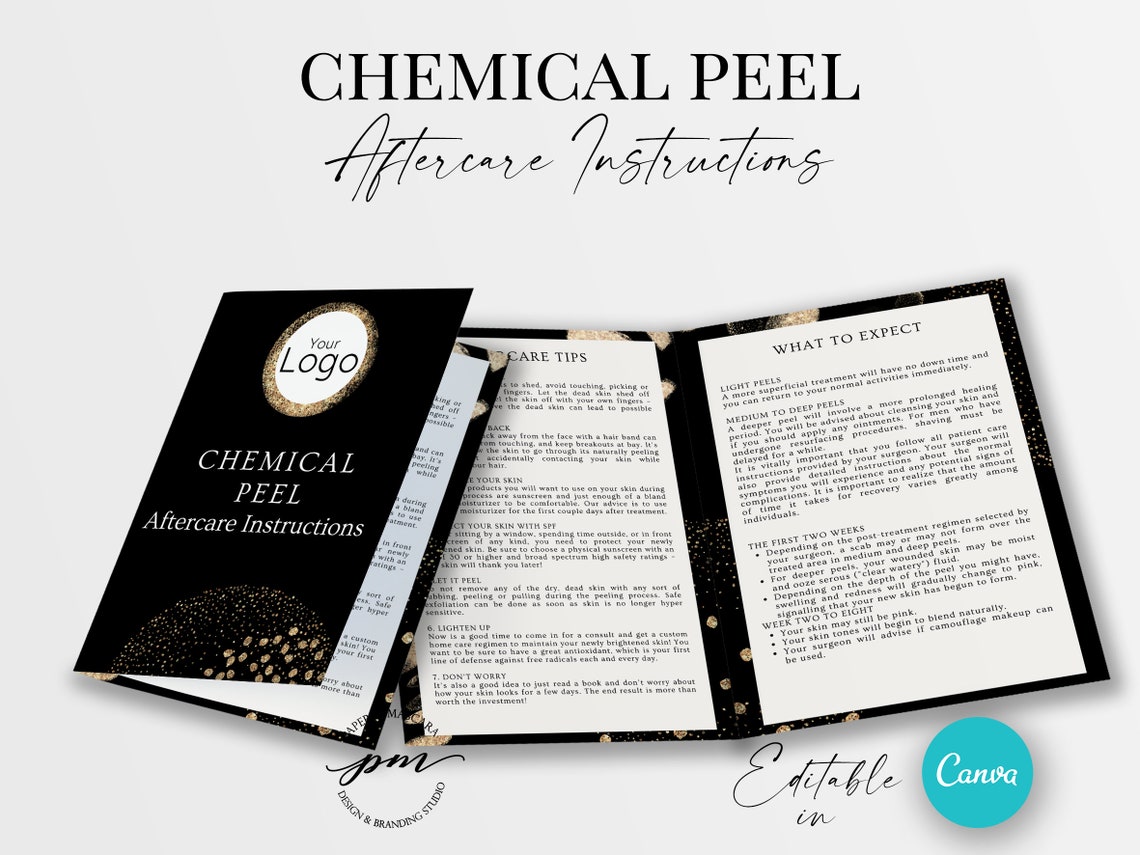 Editable Chemical Peel Aftercare Instructions Card Editable - Etsy
