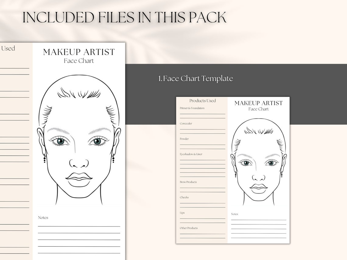 Editable Makeup Artist Face Chart Template, Freelance Makeup Artist ...