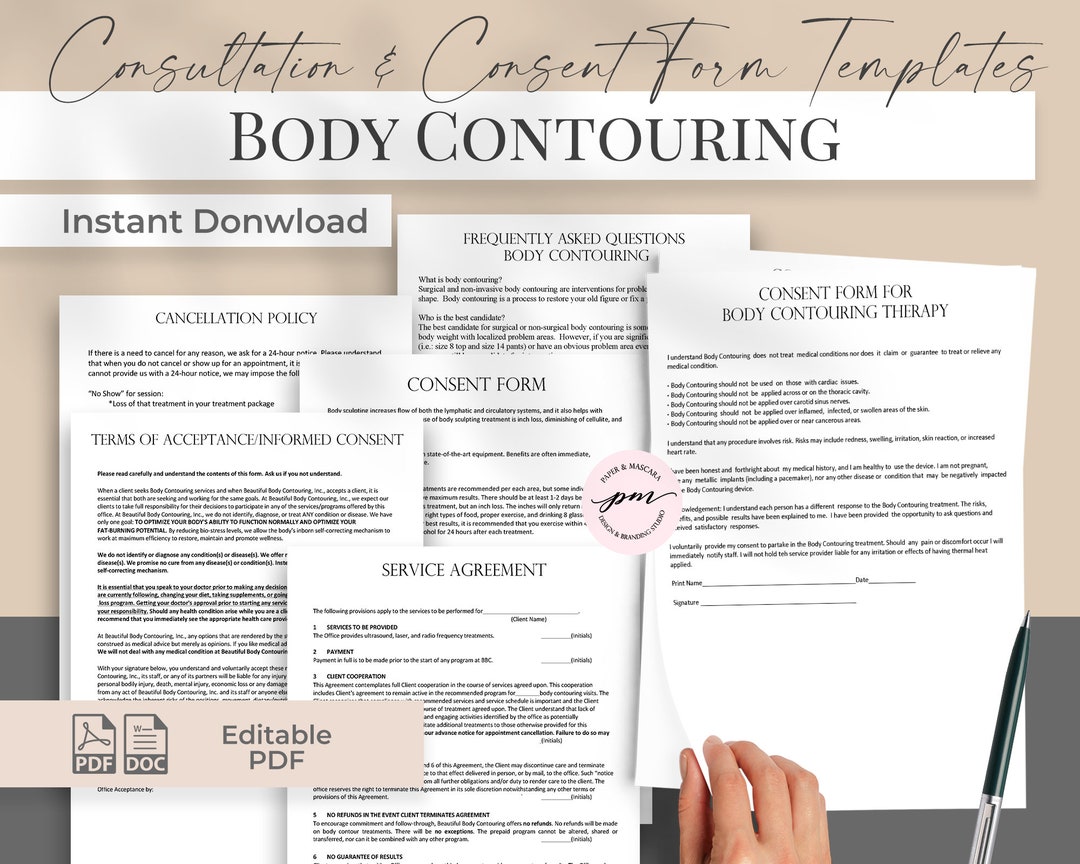 Body Contouring Client Form Template, Body Contouring Consent Form ...