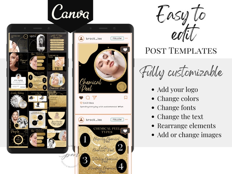 Chemical Peel Instagram Post Templates Editable Chemical Peel - Etsy
