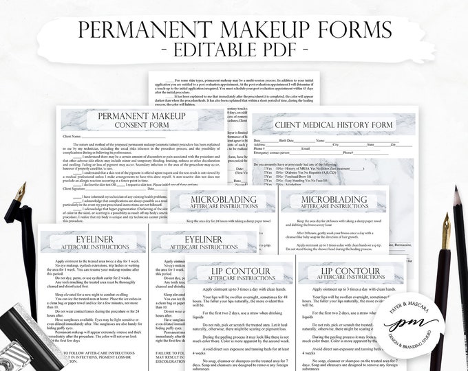 Editable Permanent Makeup Consent Forms Customizable - Etsy Australia