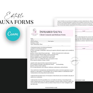 Infrared Sauna Consent Form Sauna Detox Consent Forms - Etsy
