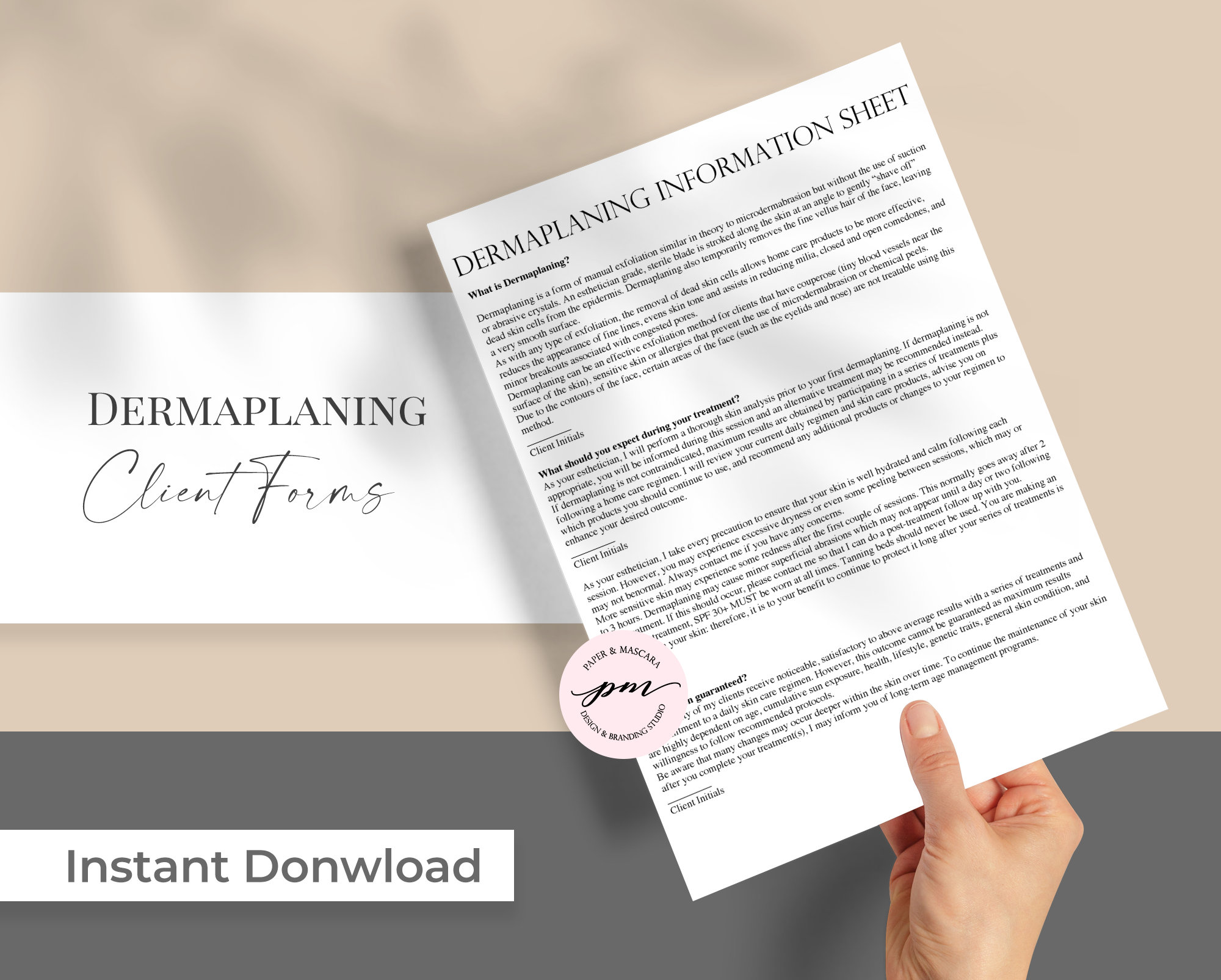 Editable Dermaplaning Form Template Customizable Dermaplaning - Etsy