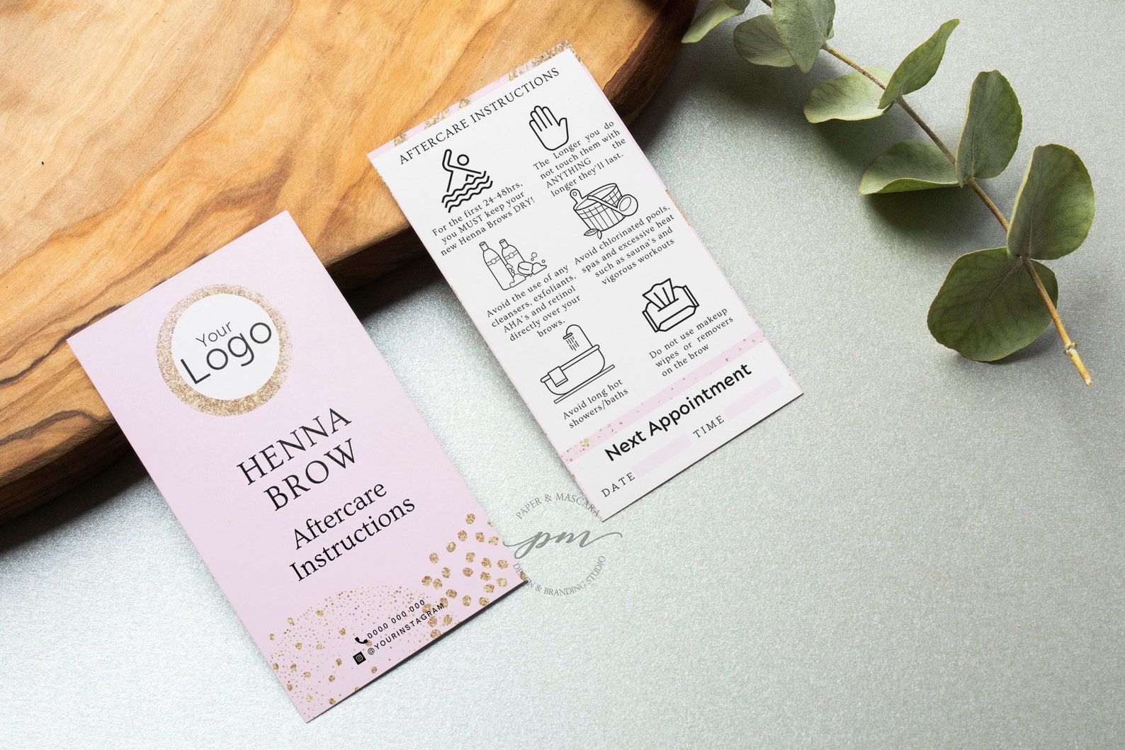 Editable Henna Brow Aftercare Card, Henna Brow Aftercare Information ...