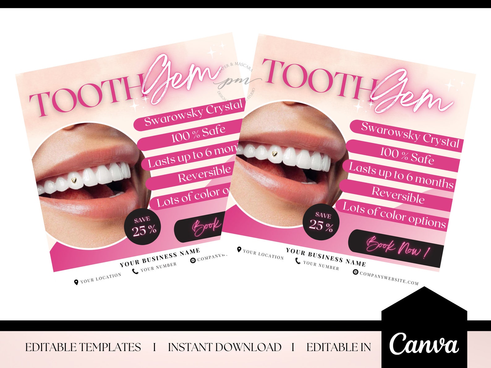 Editable Tooth Gem Flyer Template Tooth Charms Instagram - Etsy