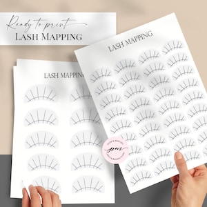 Lash Map Sheets, Printable Lash Mapping Sheets, Eyelash Extensions Form ...