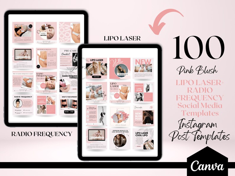 300 Body Contouring Instagram Post Templates, Lipo Laser, Radio ...