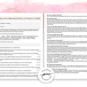 Fibroblast Consent Form Plasma Pen Consent Form Esthetician | Etsy