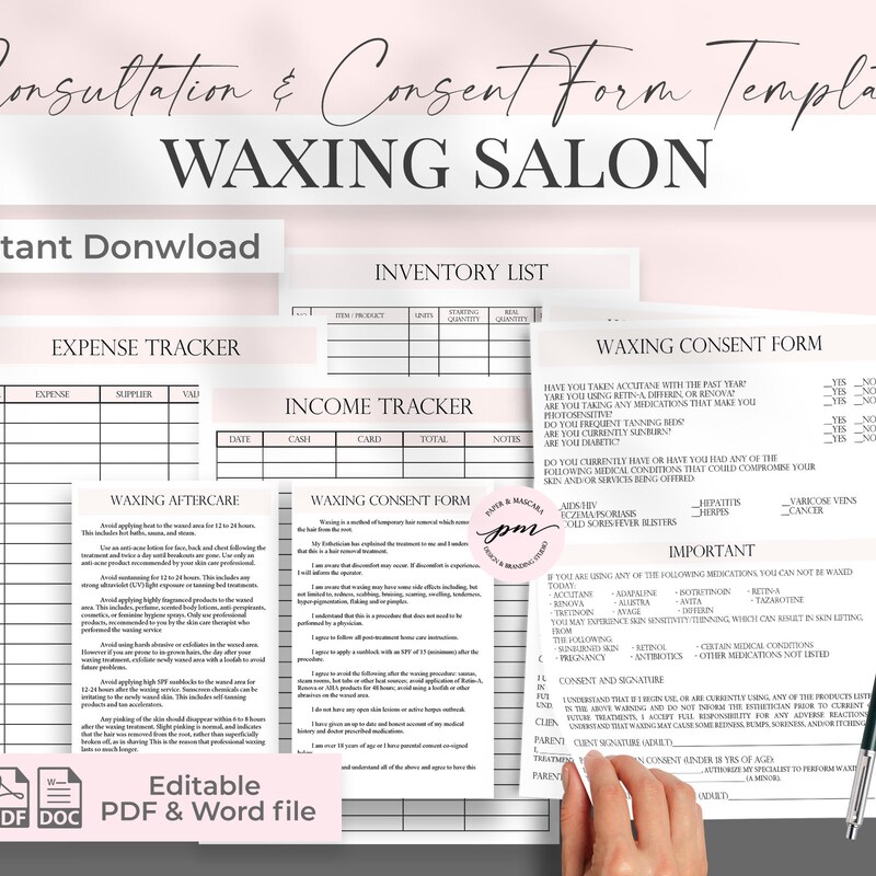 Waxing Consent Forms - Etsy