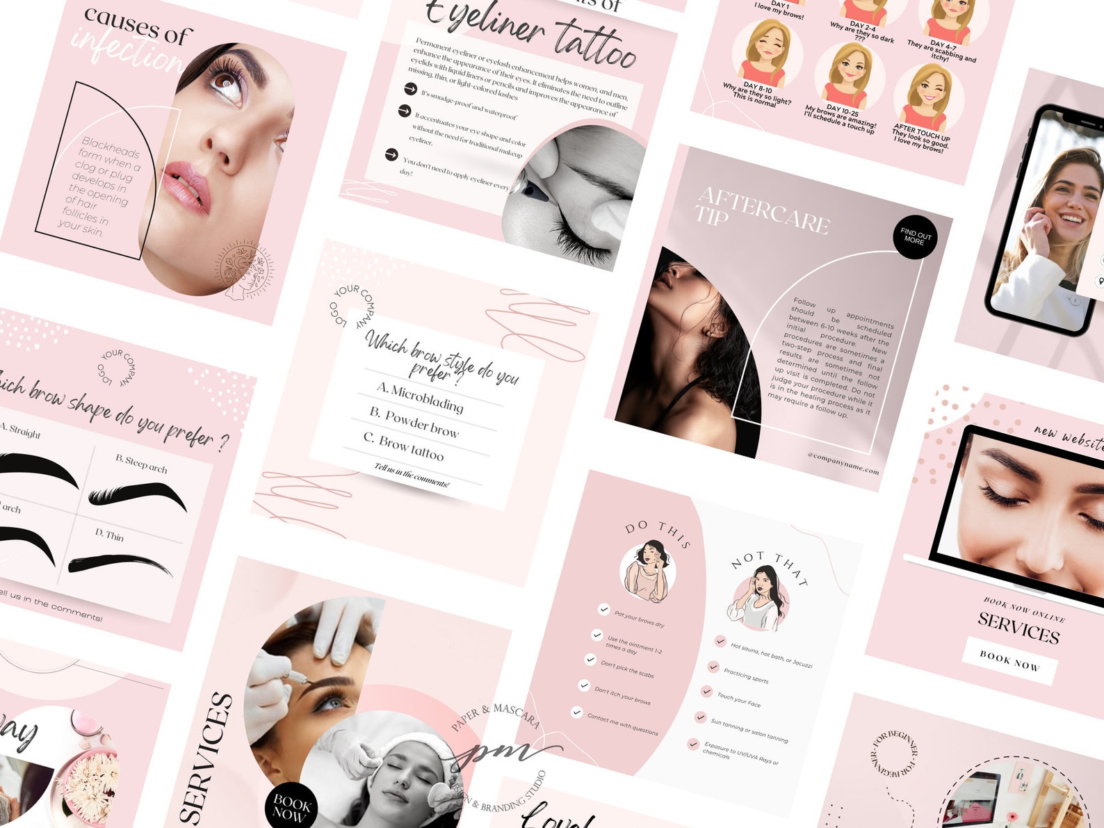 Permanent Makeup Instagram Post Templates Editable PMU Social - Etsy