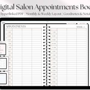 2023 DIGITAL Pink Salon Appointment Book, Digital Salon Planner for ...