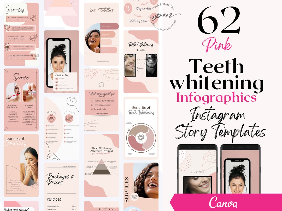 Teeth Whitening Instagram Story Templates, Editable Teeth Whitening ...