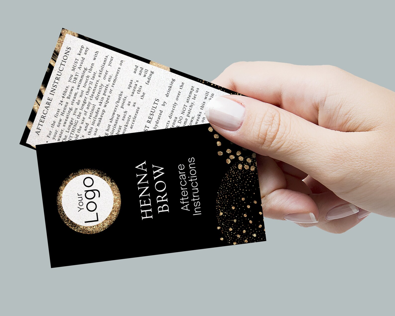 Editable Henna Brow Aftercare Card, Henna Brow Aftercare Information ...