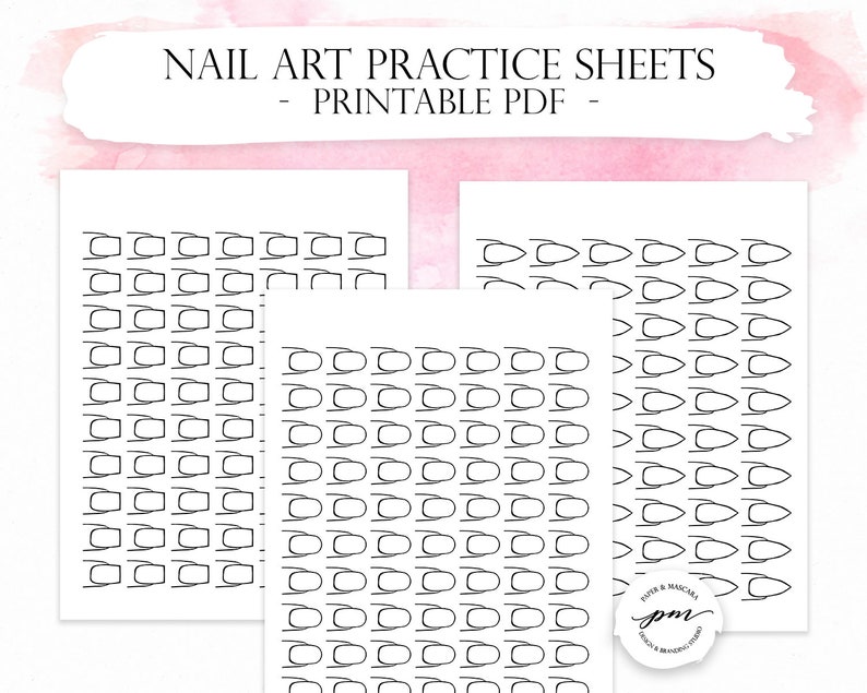 Nail Technician Practice Sheet Nail Artist Design Form Nail | Etsy