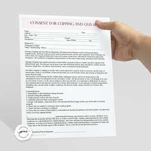Cupping and Gua Sha Consent Form Template, Massage Therapy Consent Form ...