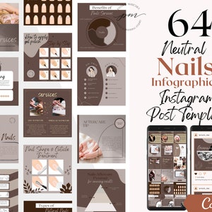 Nail Technician Instagram Post Templates, Editable Nails Social Media ...