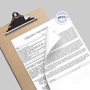 Eyebrow Threading Form Template, Threading Consent Form Template - Etsy