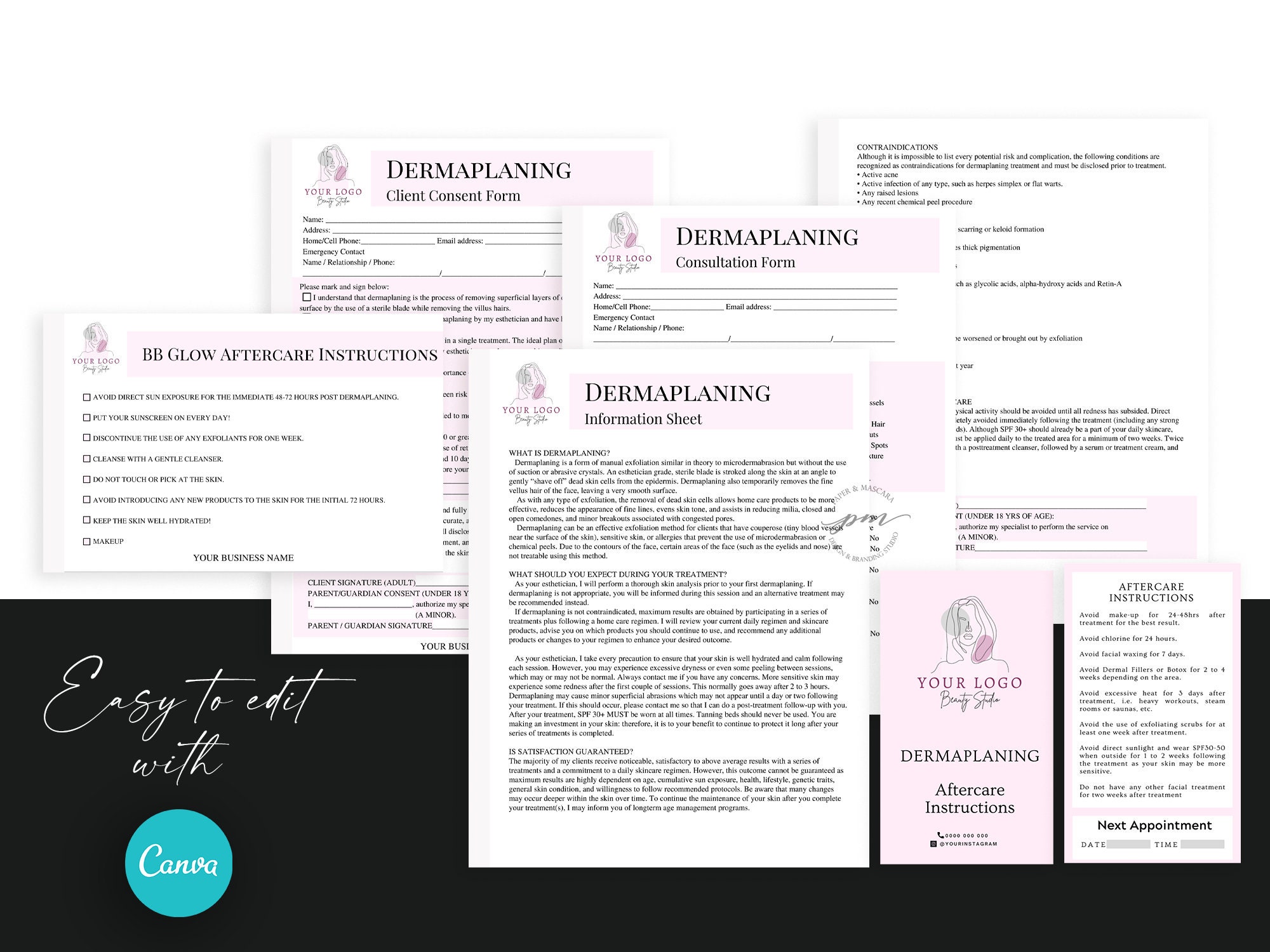 Editable Dermaplaning Form Template Dermaplaning Consent and - Etsy