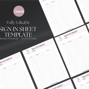 Salon Client Sign-in Sheet Template, Editable Spa and Office Client ...