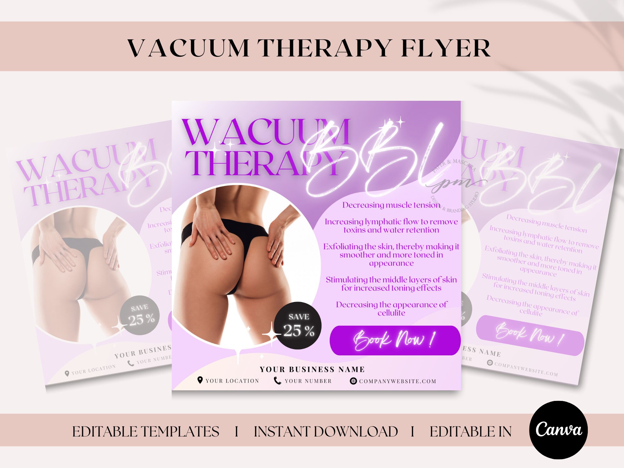 Editable BBL Vacuum Therapy Flyer Template Instagram - Etsy