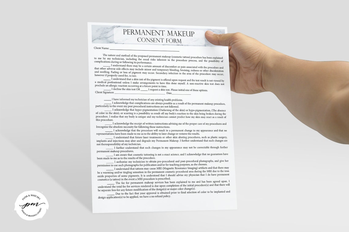 Editable Permanent Makeup Consent Forms Customizable - Etsy Australia
