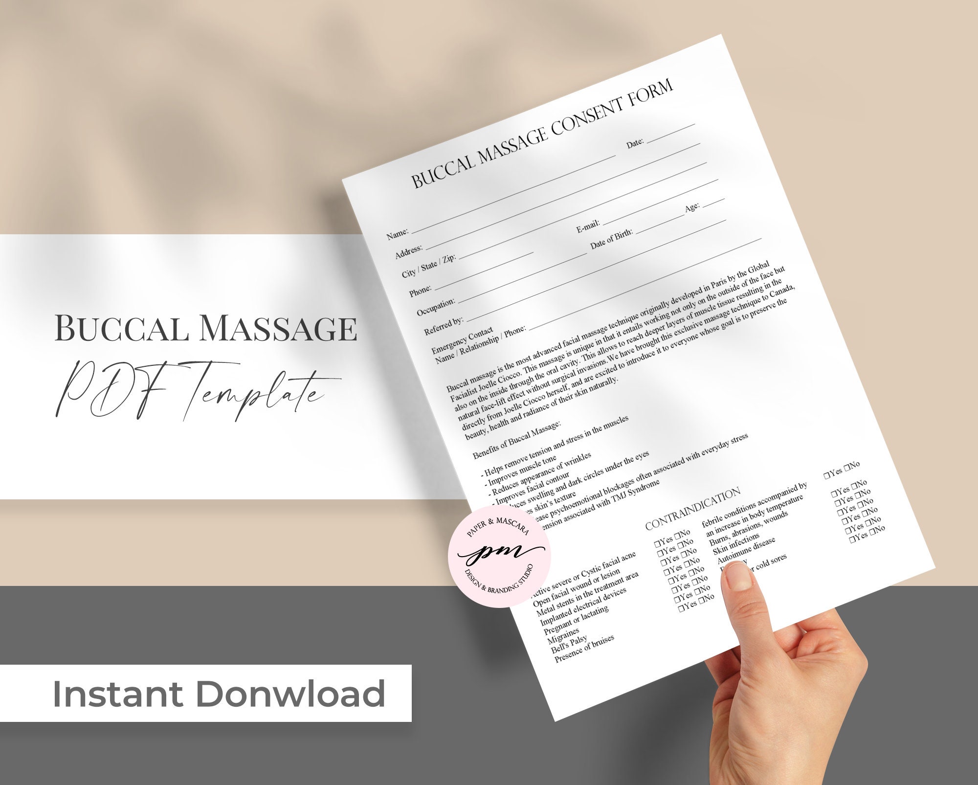 Buccal Facial Consent Form Template Buccal Massage Consent - Etsy Finland