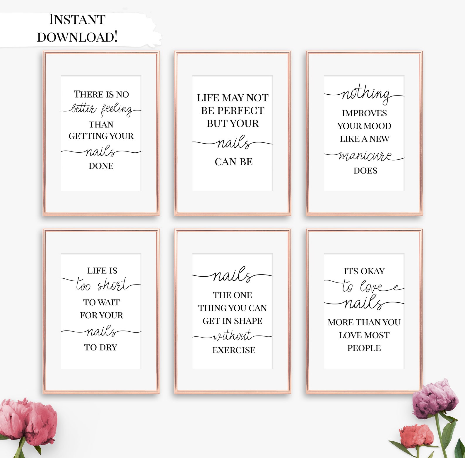 Nail Salon Poster, Nails Print, Nail Bar Decor, Nail Salon Decor, Funny ...