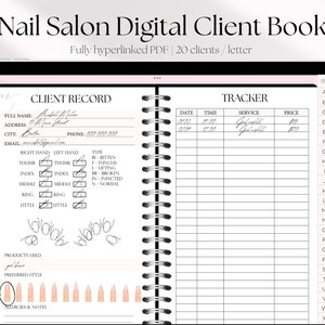 2023 DIGITAL PINK Nail Tech Client Record Book | Nail Tech Client ...